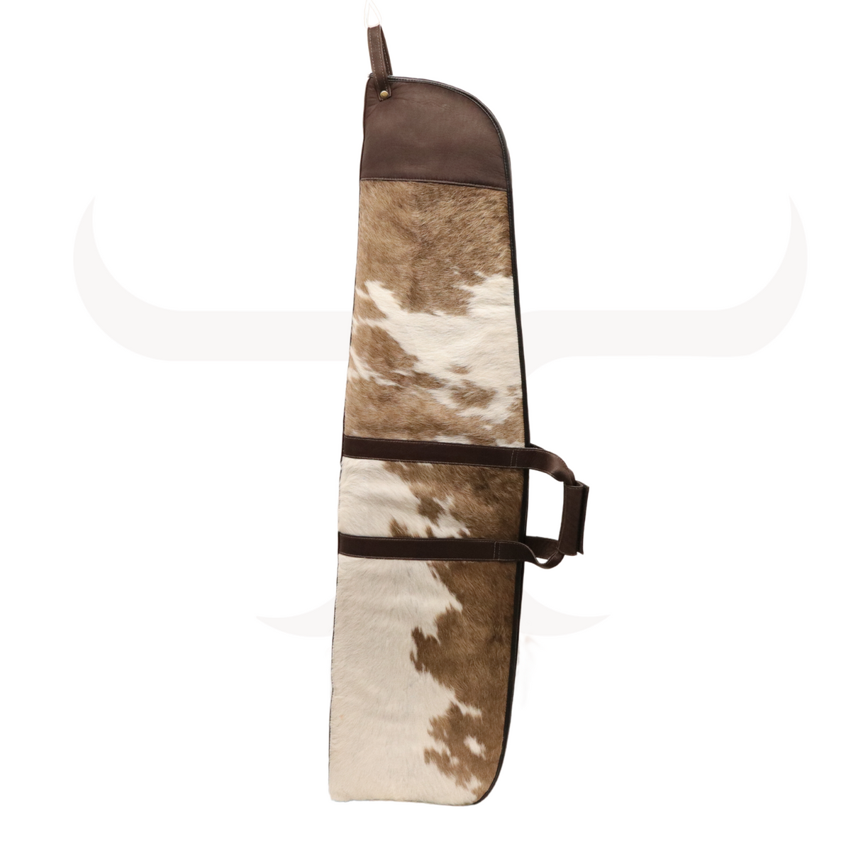 Brown and White Genuine Cowhide Rifle Case — Cowhide Decor