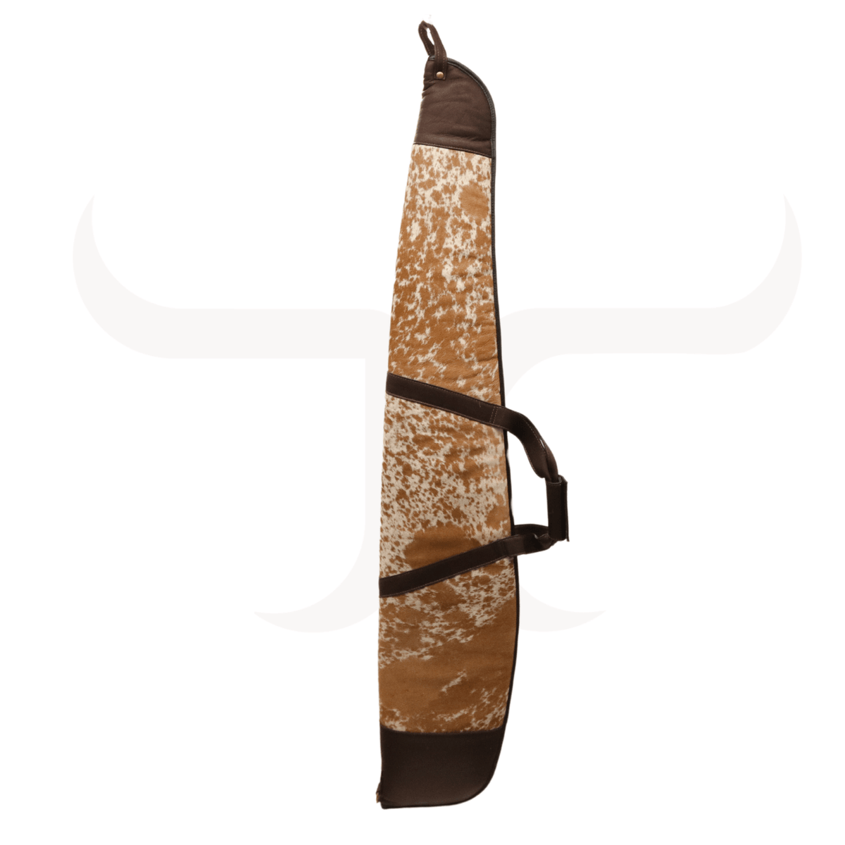 Brown and White Genuine Cowhide Rifle Case 57 inches — Cowhide Decor