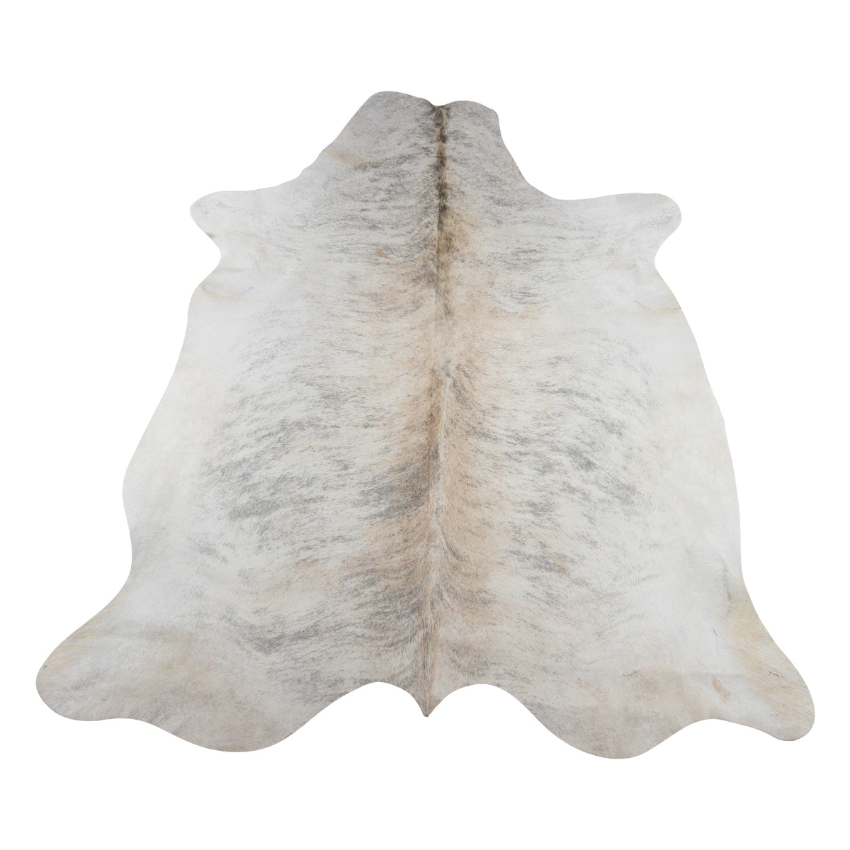 White and Gray Brindle Genuine Cowhide Rug L 6'7" x W 6'3" — Cowhide Decor